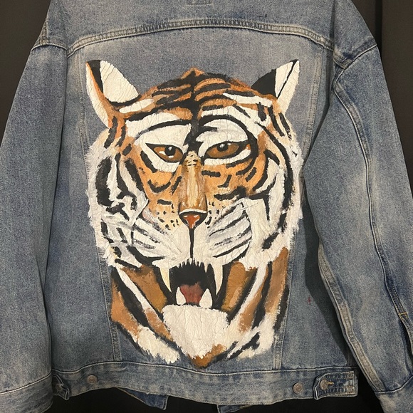 wild fable | Jackets & Coats | Hand Painted By Me Tiger Jacket Jacket ...